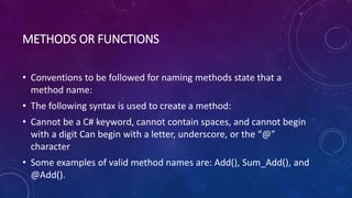 METHODS OR FUNCTIONS IN C for dotnet.pptx