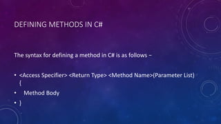 METHODS OR FUNCTIONS IN C for dotnet.pptx
