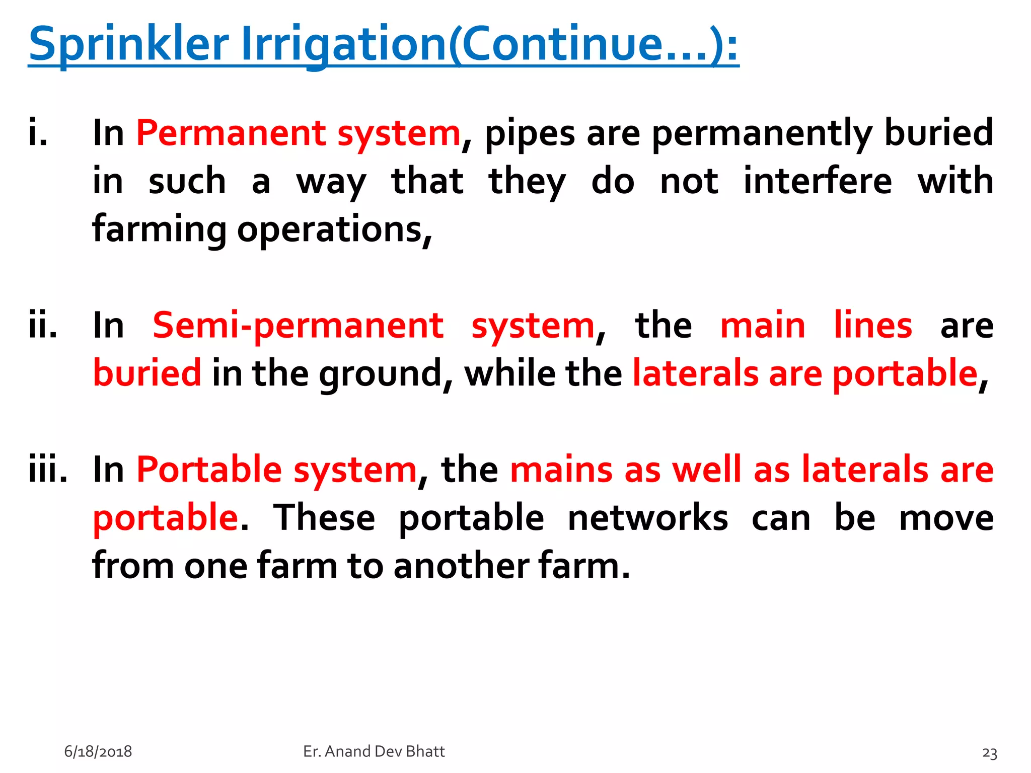 Methods or techniques of irrigation | PDF