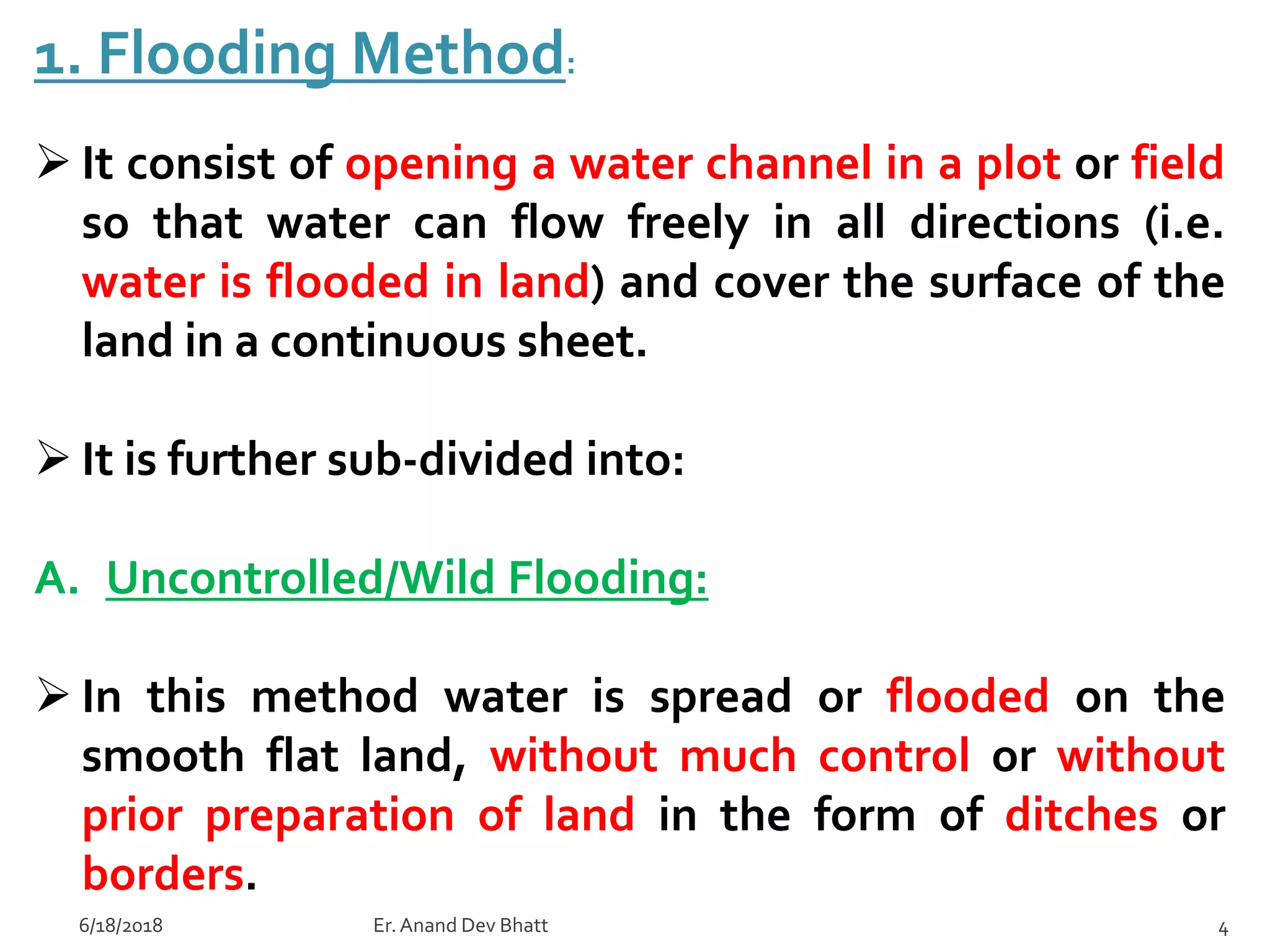 Methods or techniques of irrigation | PDF