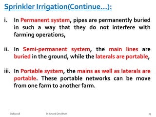 Methods or techniques of irrigation | PDF