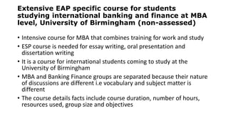 English For Specific Purposes:Methods & parameters in course design | PPTX