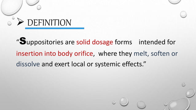 Methods preparations of suppositories by eamen saeed | PPTX | Chemistry ...