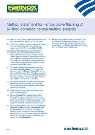 Method Statement for Powerflushing Domestic Systems | PDF