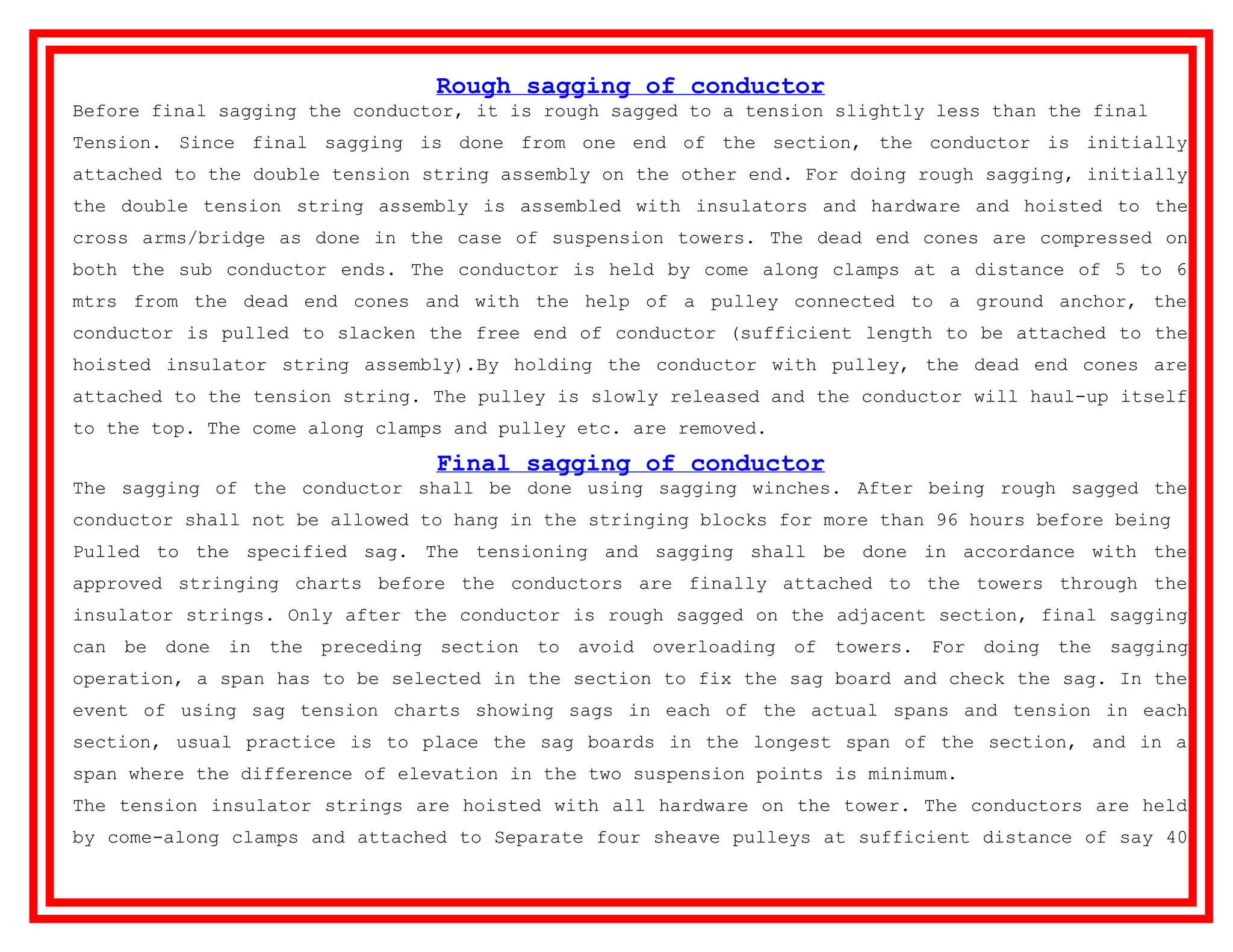 Method statement for transmission line (lanco) | DOC