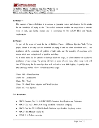Method statement piping works | DOCX
