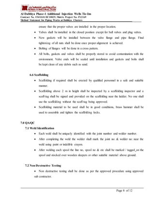 Method statement piping works | DOCX