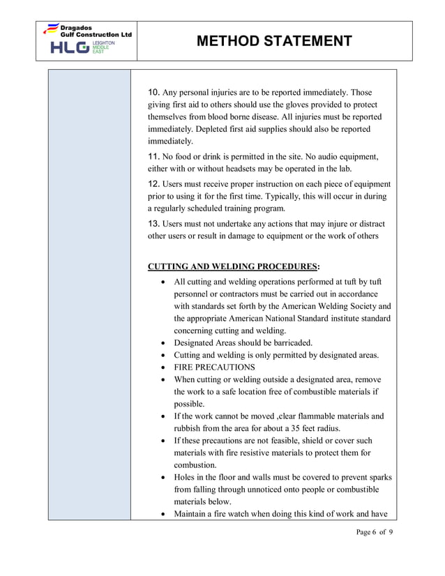 Methodstatement welding | PDF