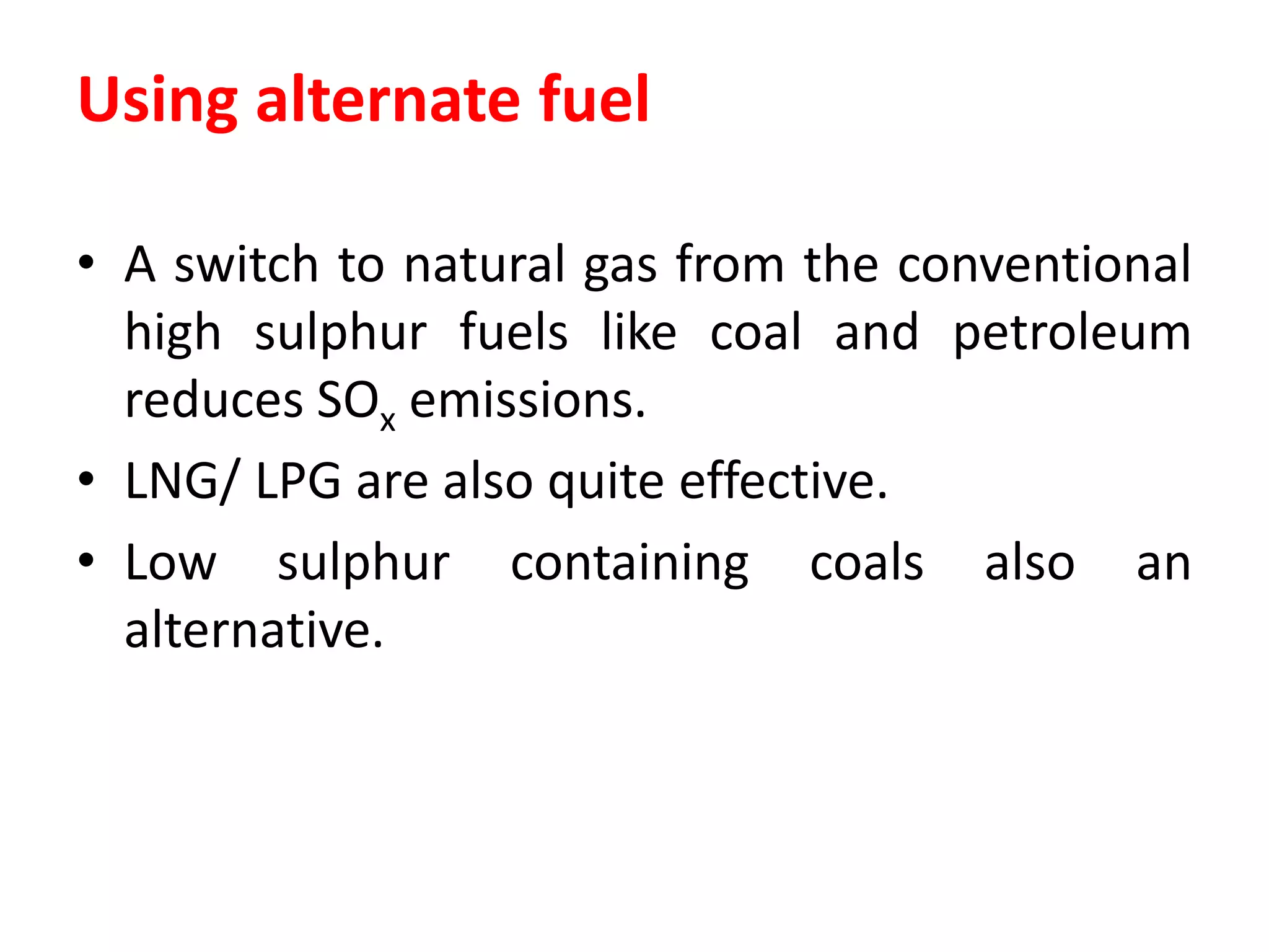 Methods to control s ox emissions | PPTX