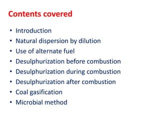 Methods to control s ox emissions | PPTX