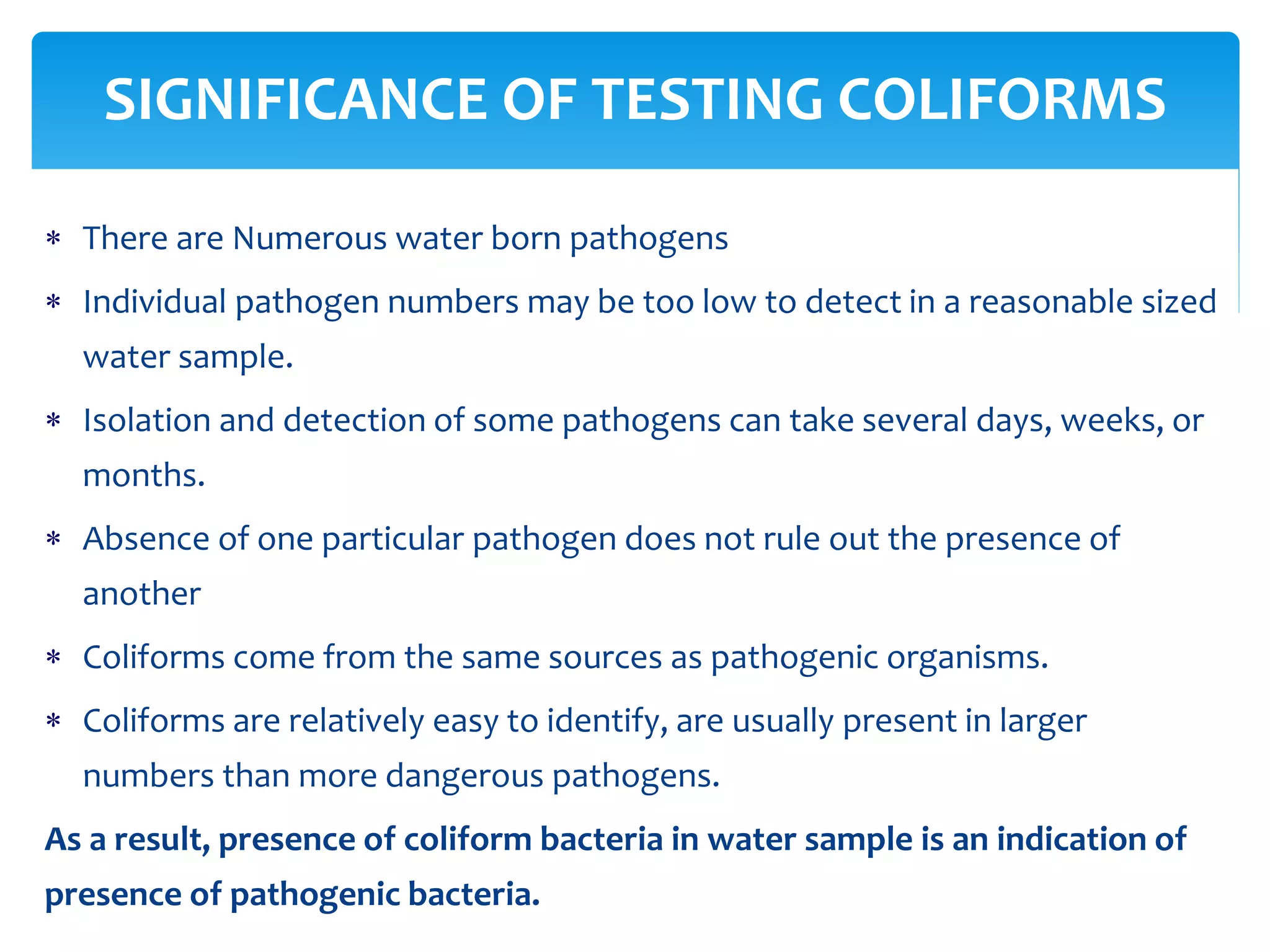 Methods to detect potability of water sample | PDF