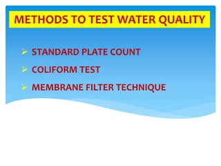 Methods to detect potability of water sample | PDF