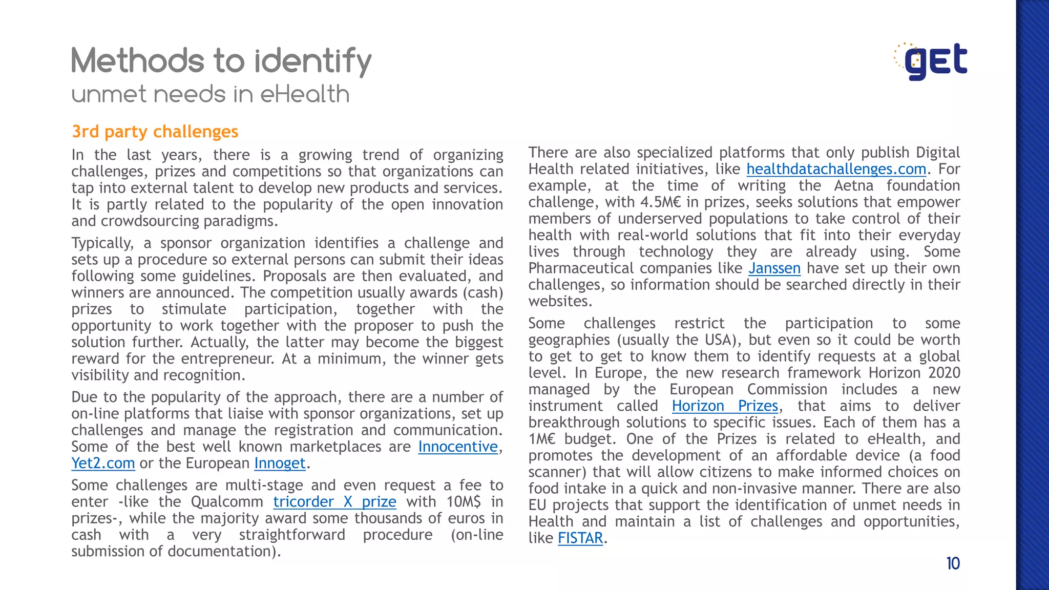 Methods to identify unmet needs | PDF