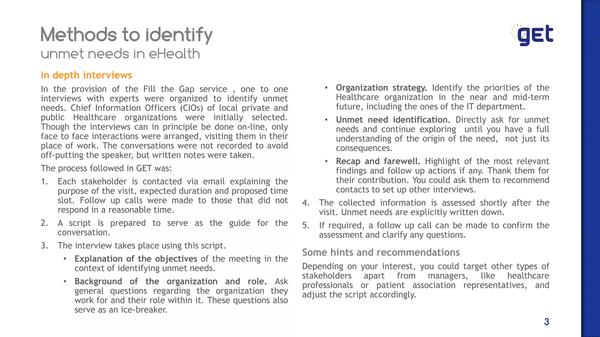 Methods to identify unmet needs | PDF