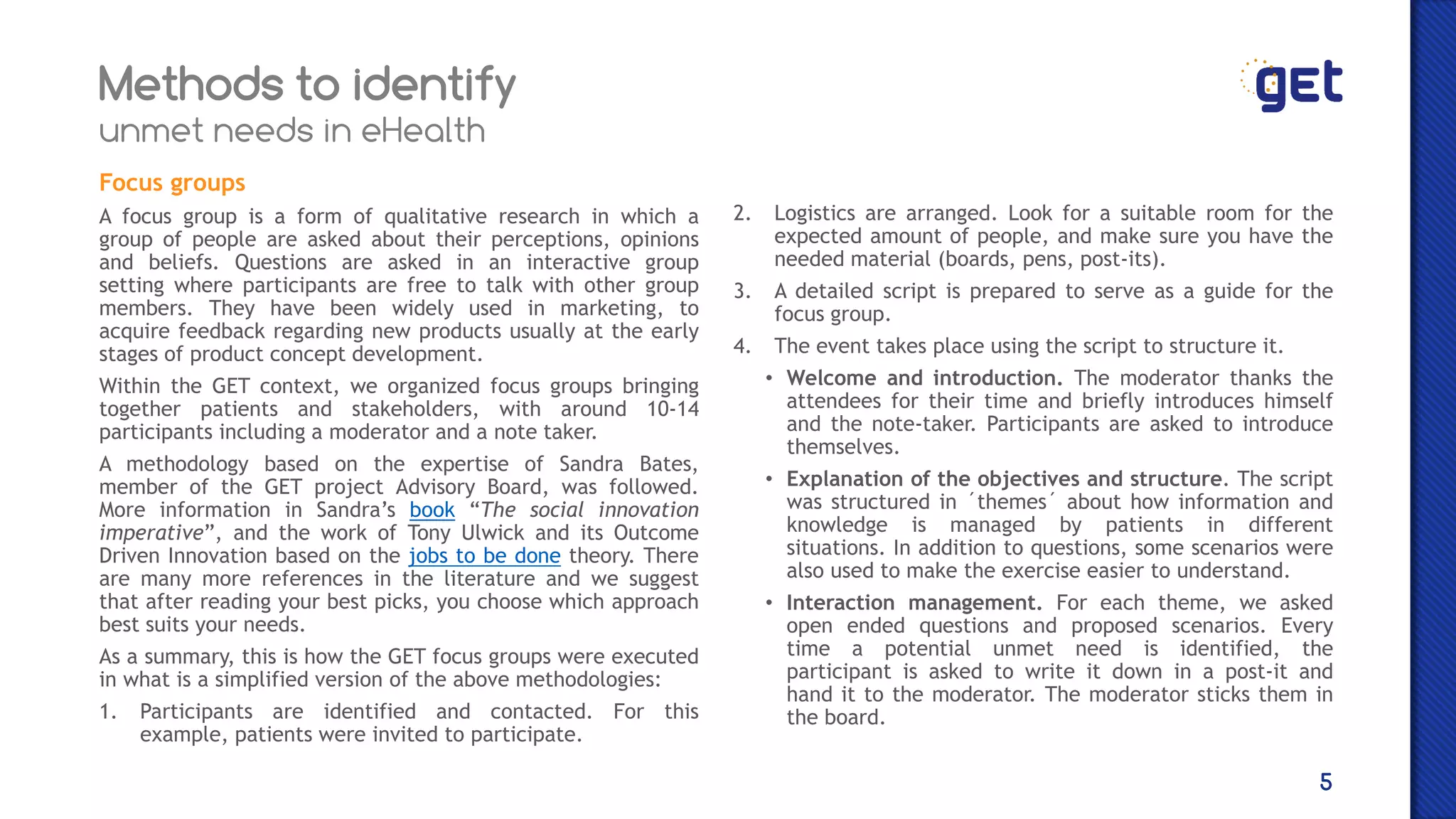 Methods to identify unmet needs | PPT