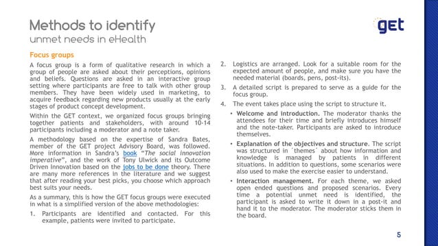 Methods to identify unmet needs | PPT