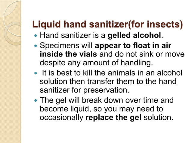 Methods to preserve specimens | PPTX | Alcoholic Beverages | Food & Drink