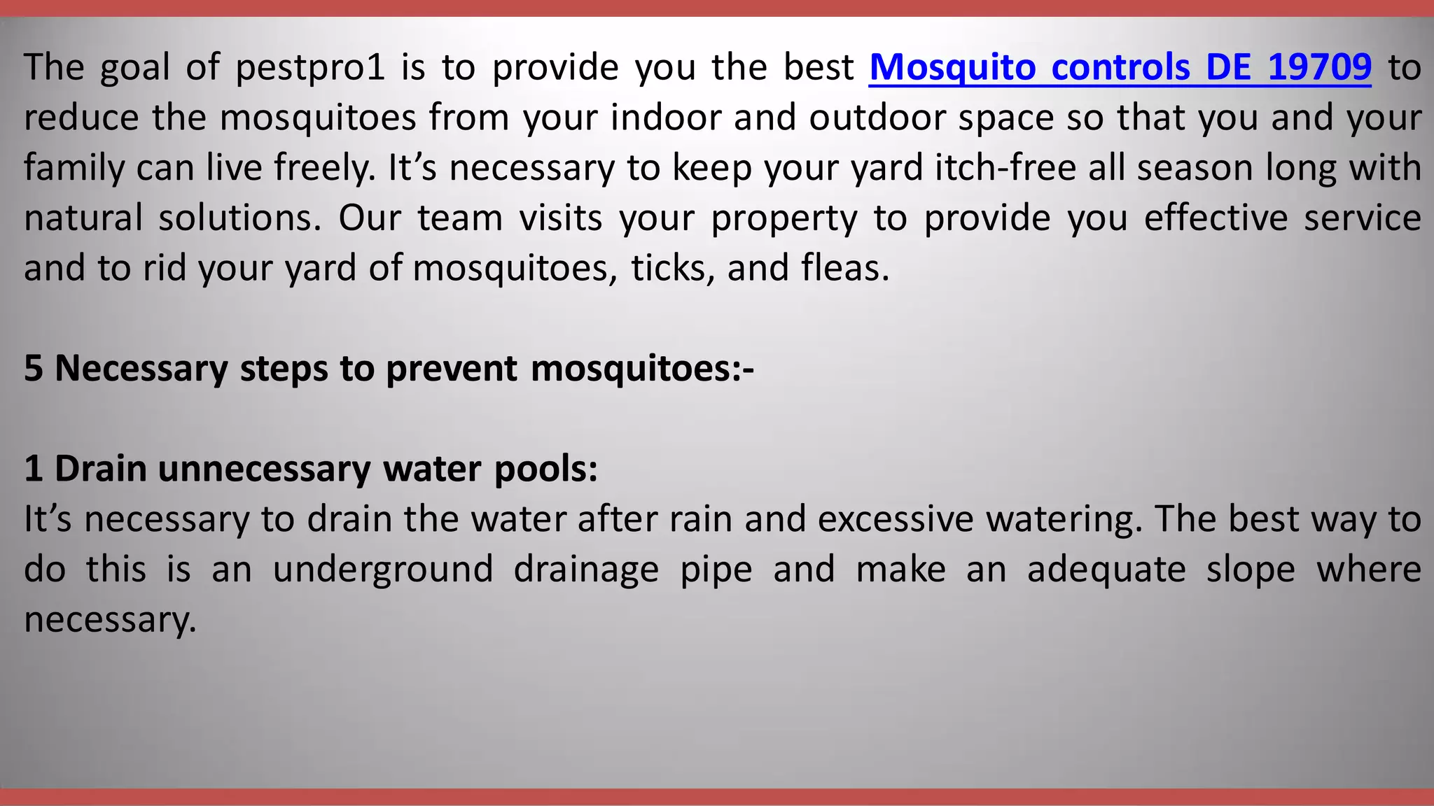 Methods to prevent mosquitoes | PPT