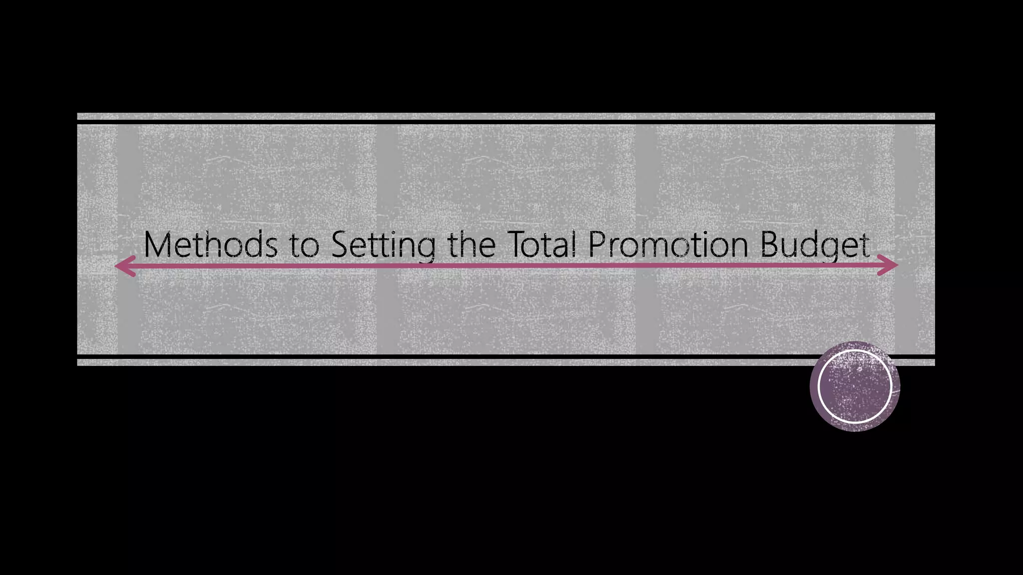 Methods to setting the total promotion budget | PPTX