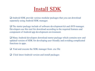 Methods to set up android app development environment | PPTX