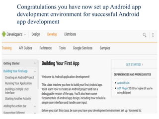 Methods to set up android app development environment | PPTX