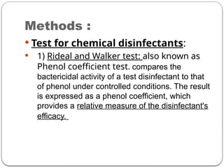 METHODS TO TEST EFFICACY OF DISINFECTANTS.pptx