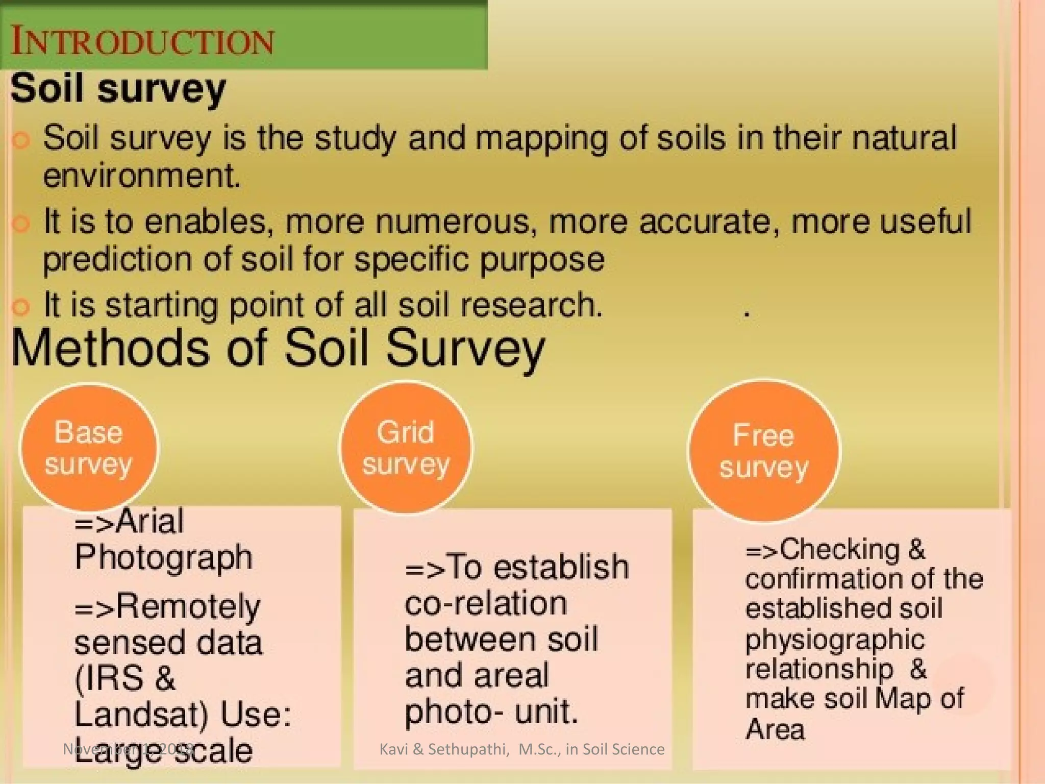 Methods & types of soil survey | PPT