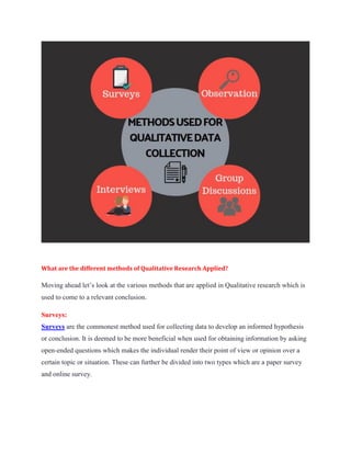 Methods used for qualitative data collection | PDF