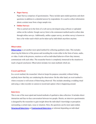 Methods used for qualitative data collection | PDF