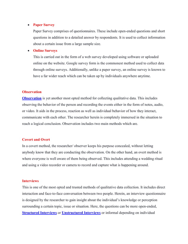 Methods used for qualitative data collection | PDF