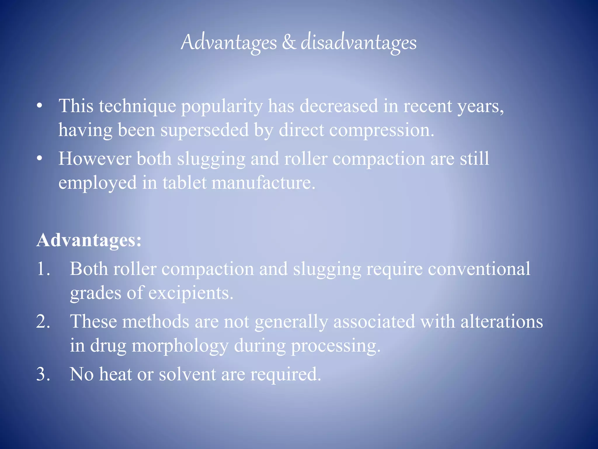 Methods used for the manufacture of tablets | PPTX