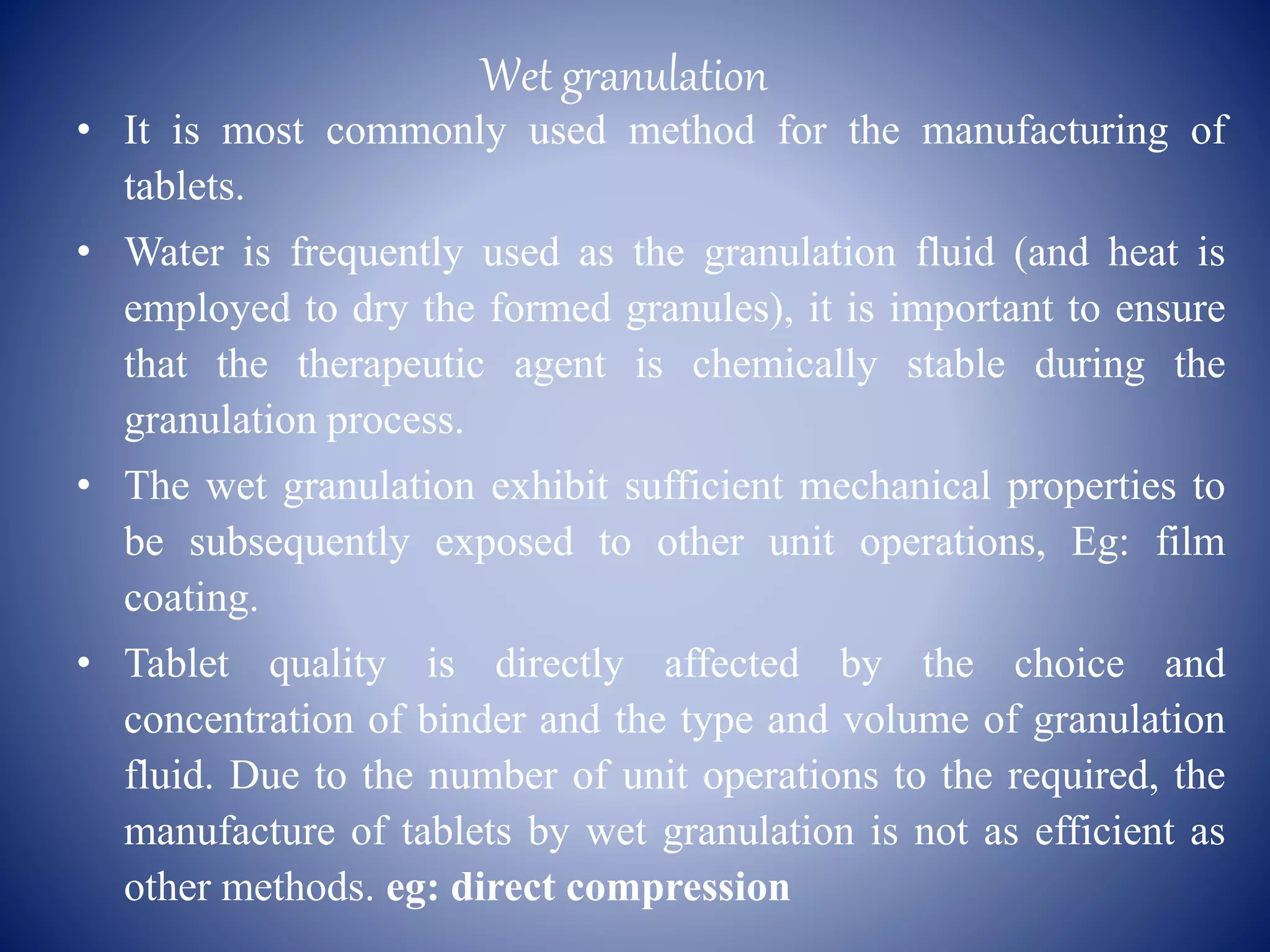 Methods used for the manufacture of tablets | PPTX