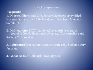 Methods used for the manufacture of tablets | PPTX