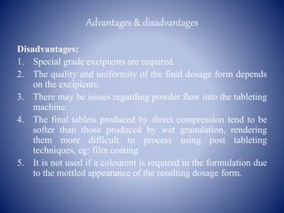 Methods used for the manufacture of tablets | PPTX