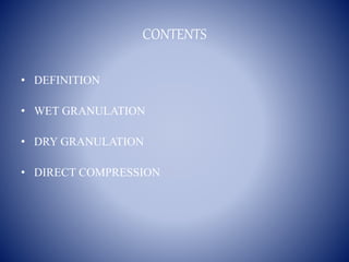 Methods used for the manufacture of tablets | PPTX