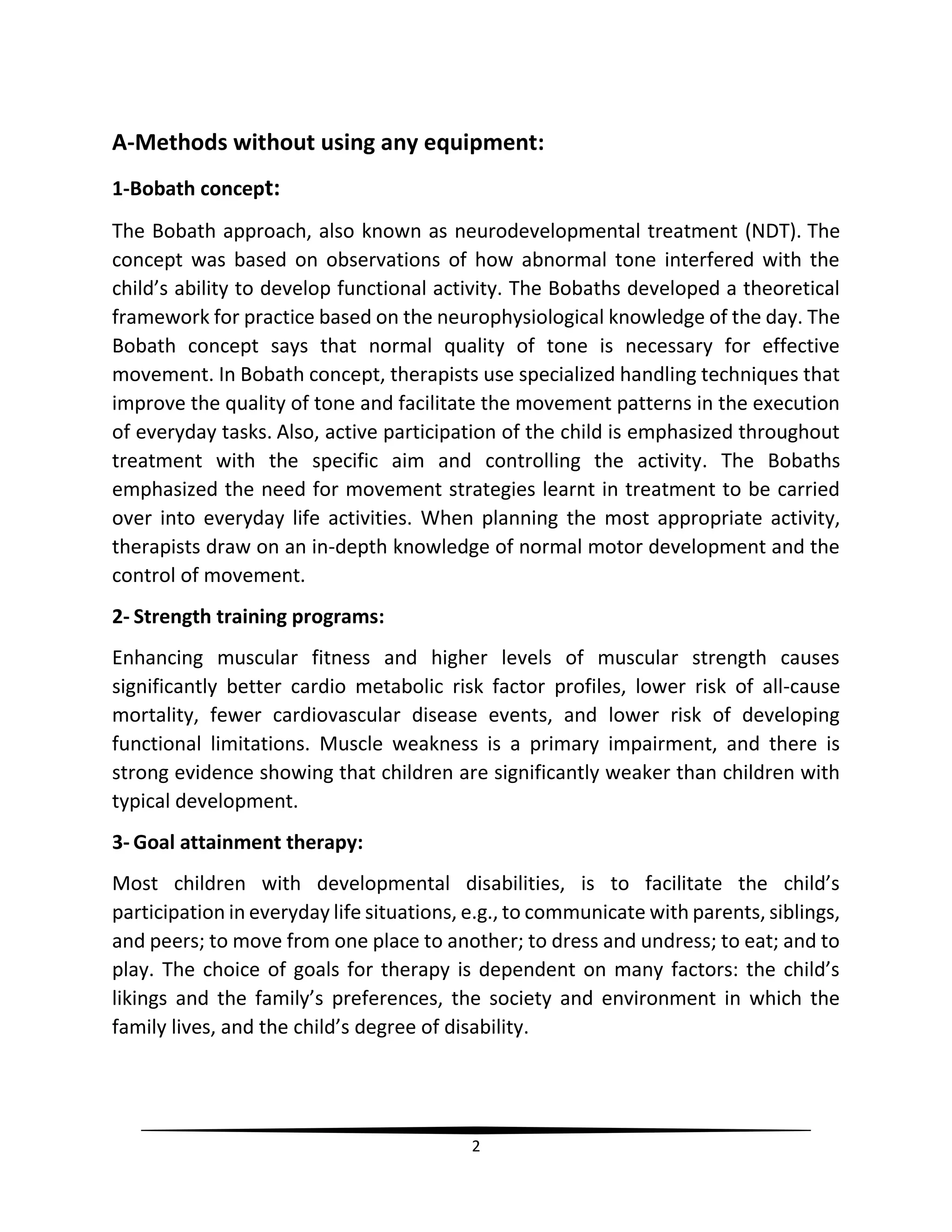 Methods used in pediatric rehabilitation | PDF
