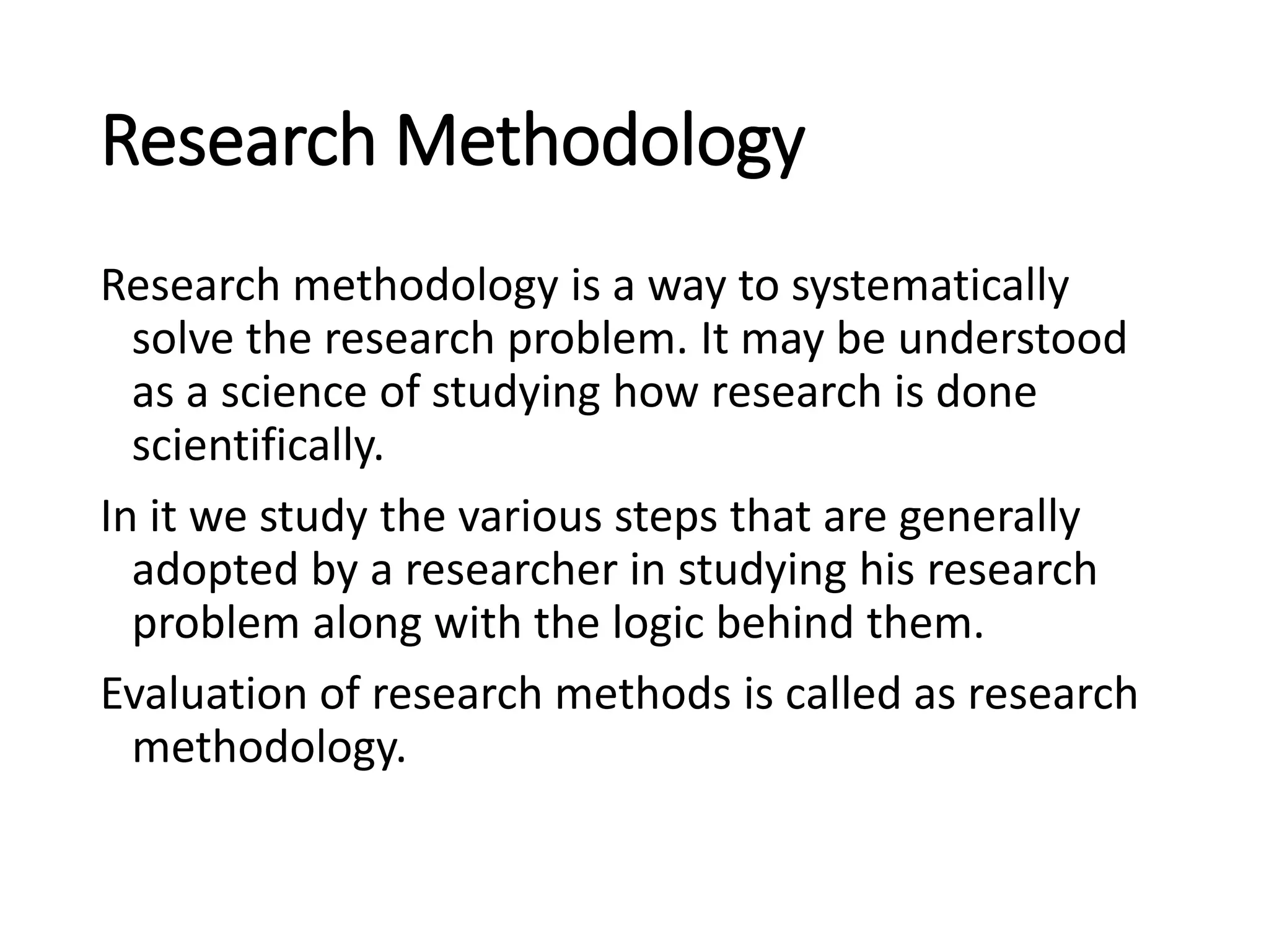 Research Methods vs Research Methodology | PPTX