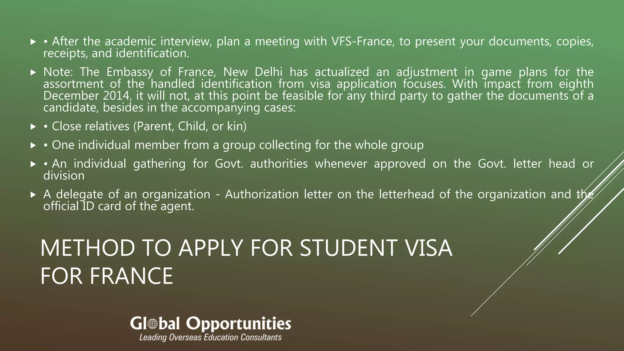 Method to Apply for Student Visa for France | PPTX