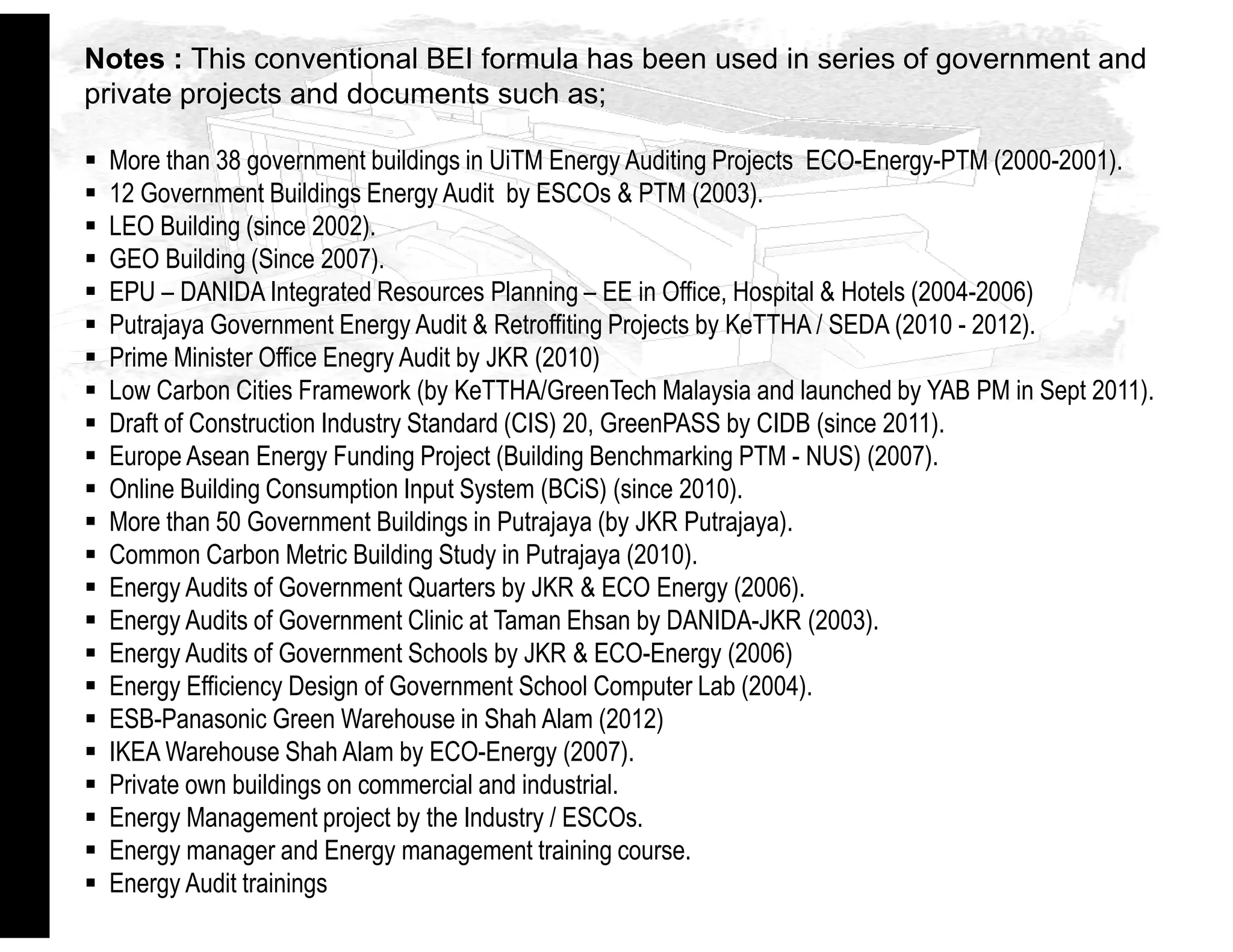 Method to identify Building Energy Index BEI | PDF