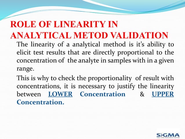 Method Validation Linearity Pptx Physics Science
