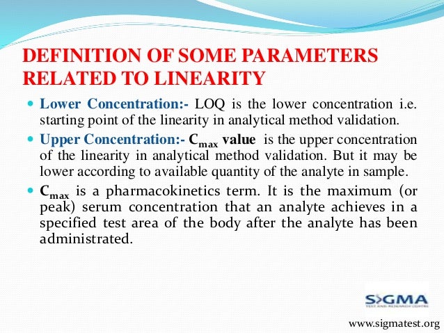 Method Validation Linearity