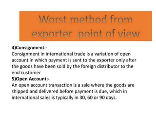 method of payment in international business | PPT