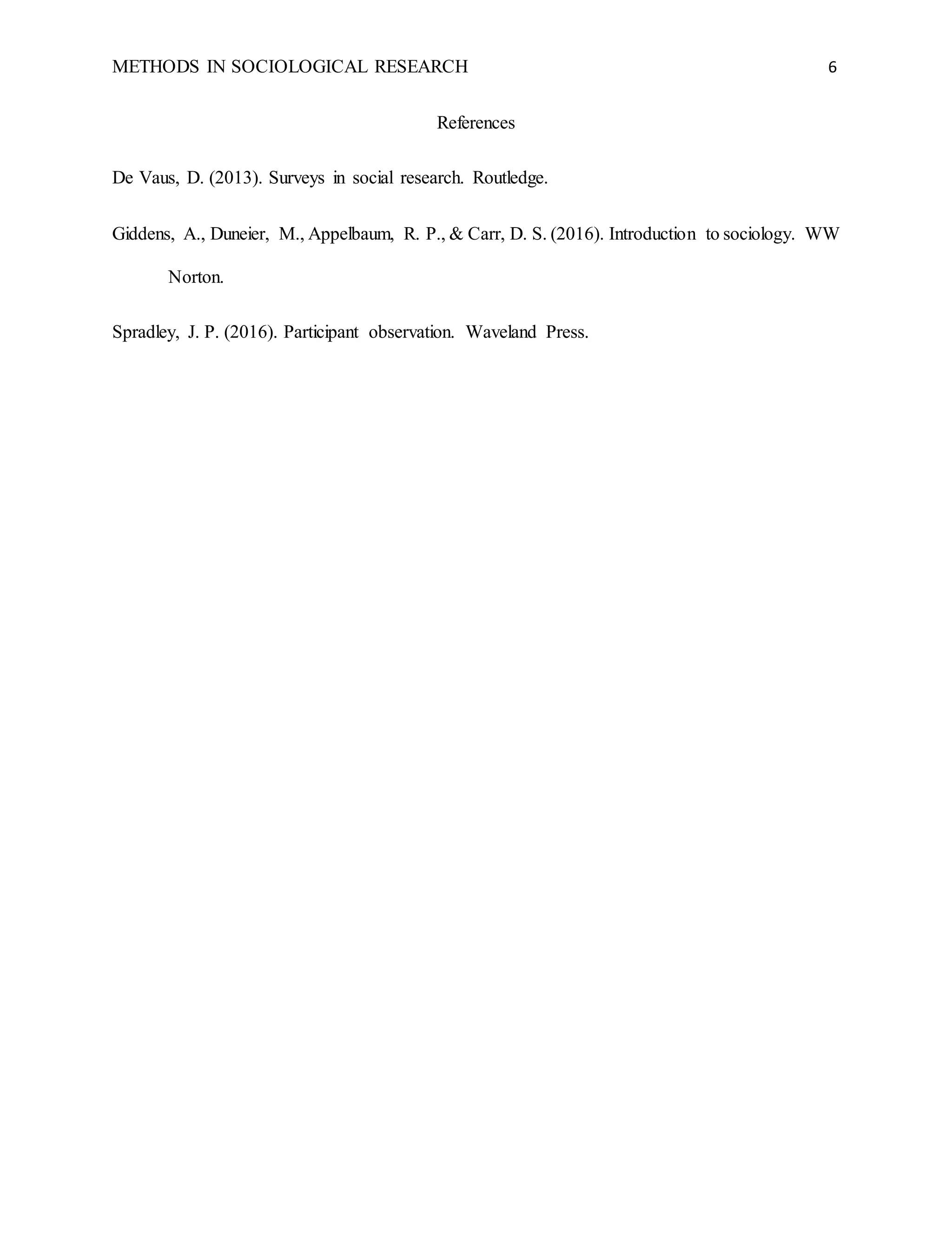 Methods in sociological research | DOCX