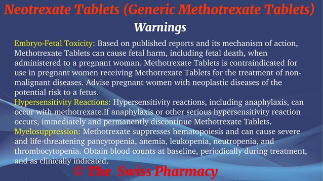 Neotrexate (Generic Methotrexate Tablets) | PDF | Cancer | Diseases and ...