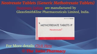 Neotrexate (Generic Methotrexate Tablets) | PDF | Cancer | Diseases and ...