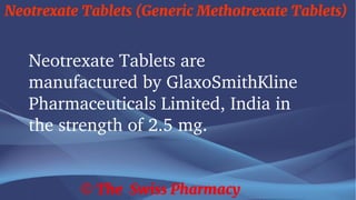 Neotrexate (Generic Methotrexate Tablets) | PDF | Cancer | Diseases and ...