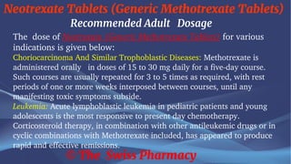Neotrexate (Generic Methotrexate Tablets) | PDF