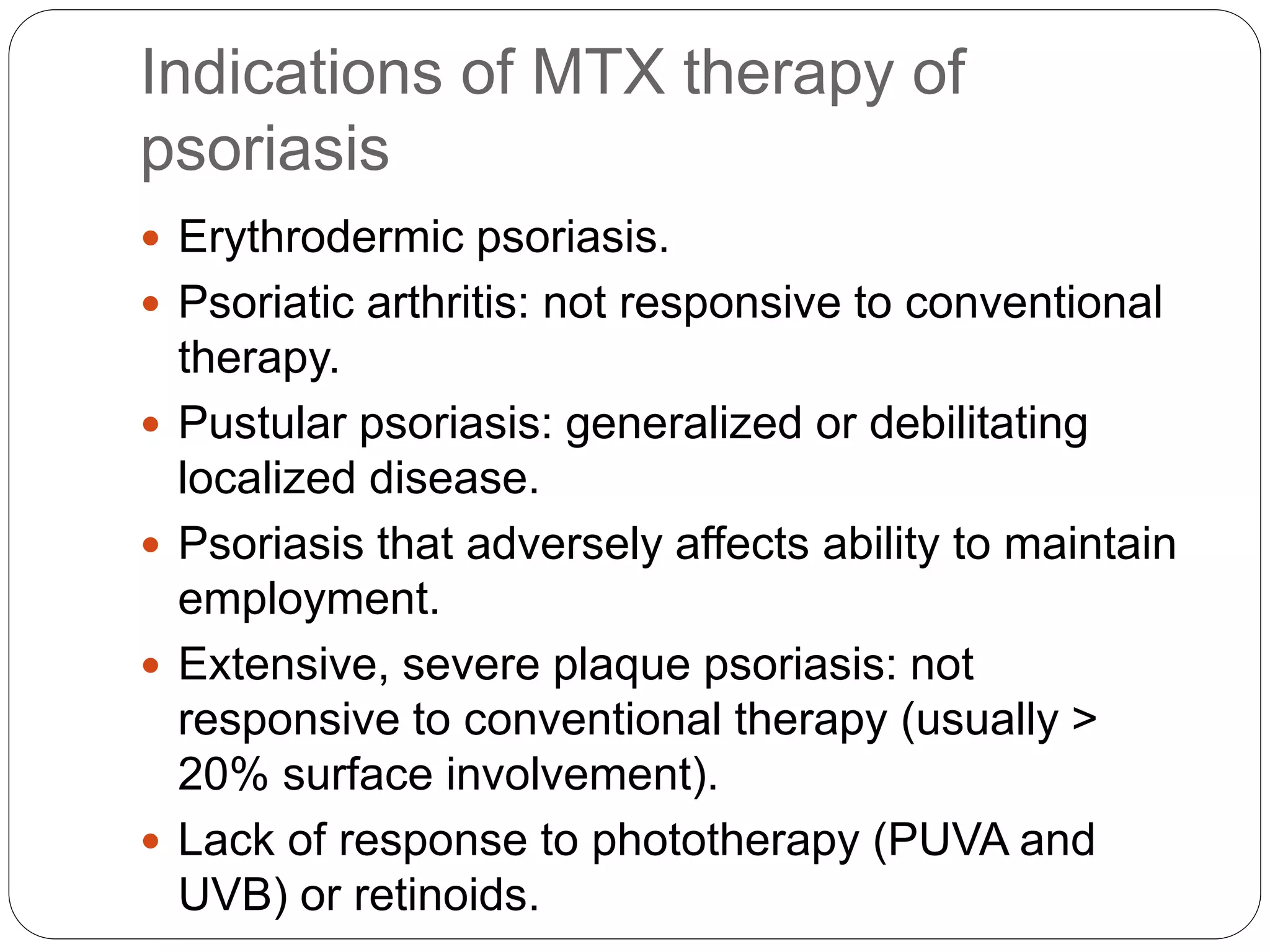 Methotrexate in dermatology | PPTX