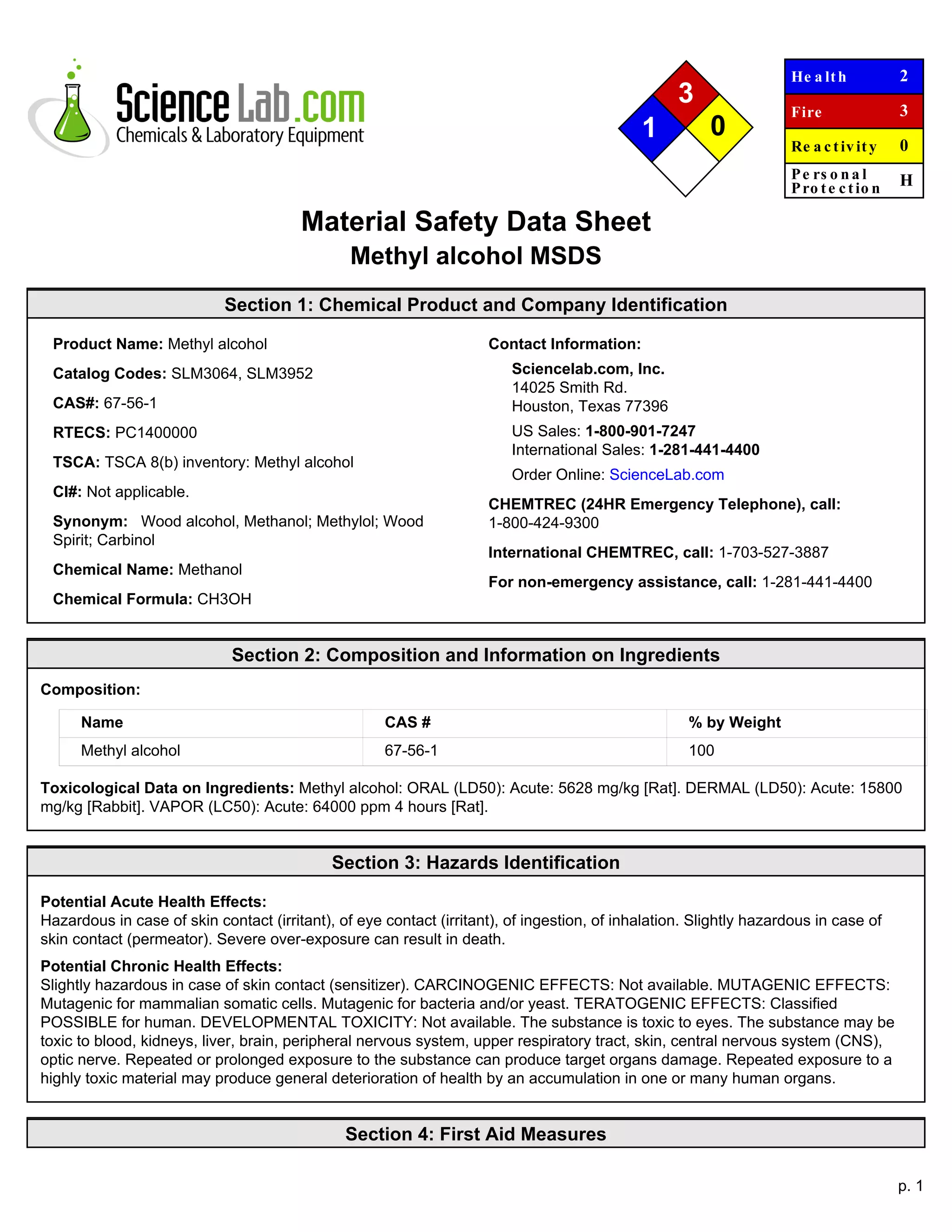 Methyl alcohol | PDF