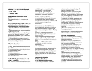 Methylprednisolone 2 mg and 4 mg tablets pil, taj pharmaceuticals ...